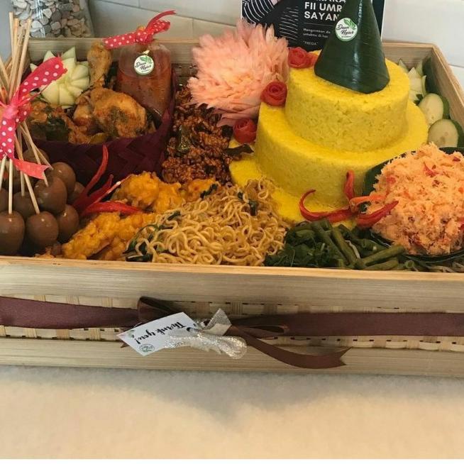 Jual tampah persegi tampah kotak tampah tumpeng nampan bambu J66 H8 ...