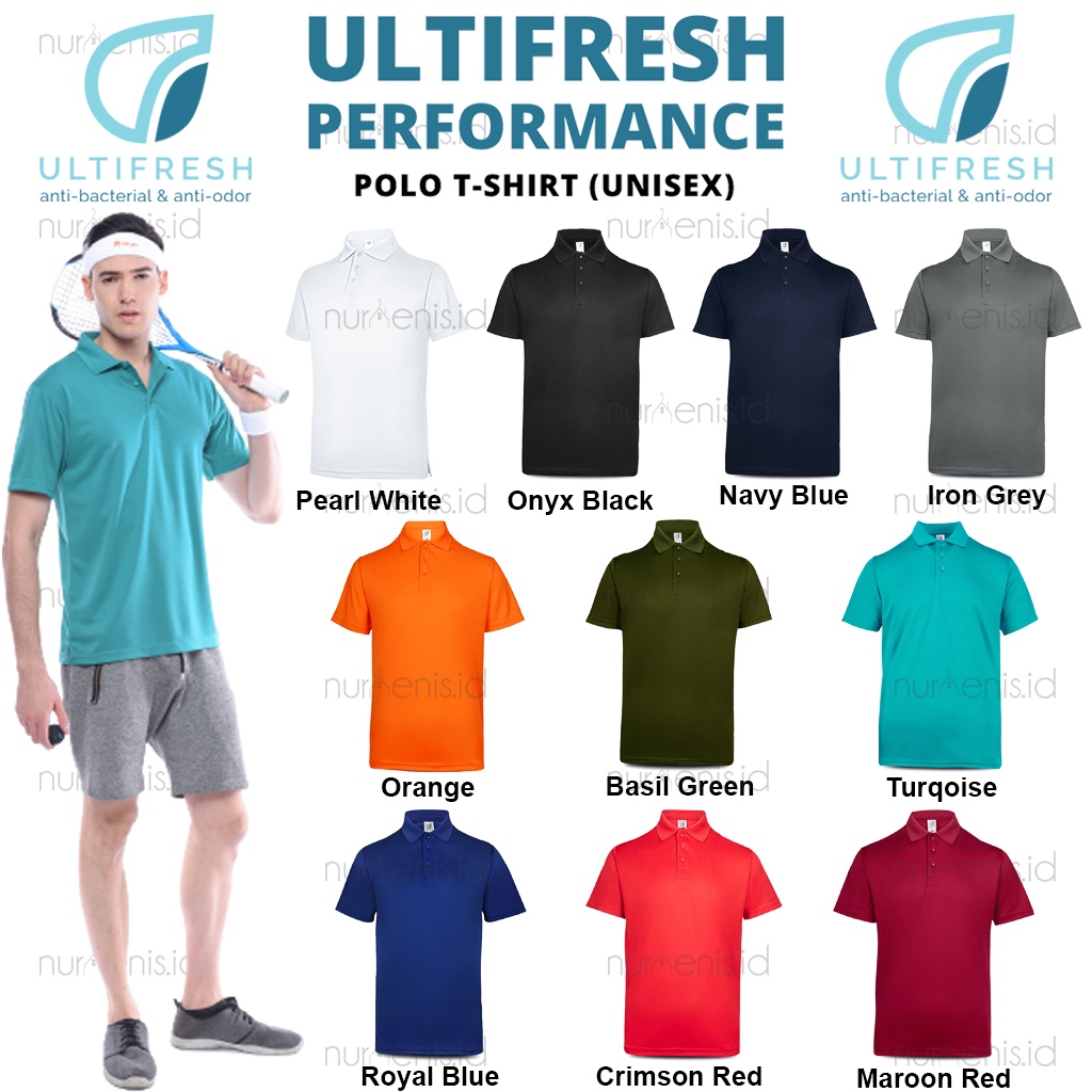 Jual Kaos Kerah Olahraga Polos Ultifresh - Performance Polo Shirt ...