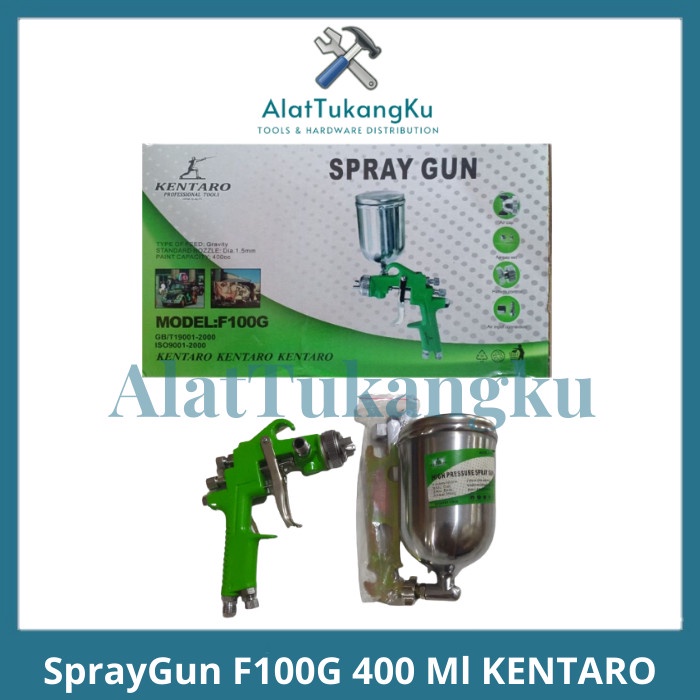 Jual Spray Gun KENTARO F100G 400 cc Alat Semprotan Cat Tabung Spraygun ...