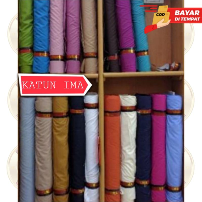 Jual kain katun meteran. katun ima. kain bahan katun ima polos (min ...