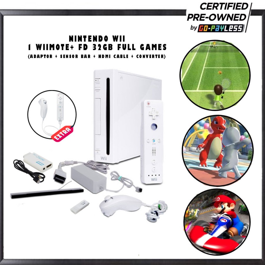 Jual Nintendo Wii [PreOwned] + 32GB/320GB Full Games + HDMI Converter ...