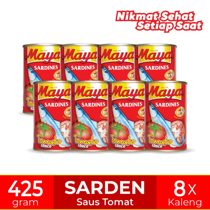 Jual Ikan Kaleng Maya Sarden Tomate Sauce 425Gr X 8 | Shopee Indonesia
