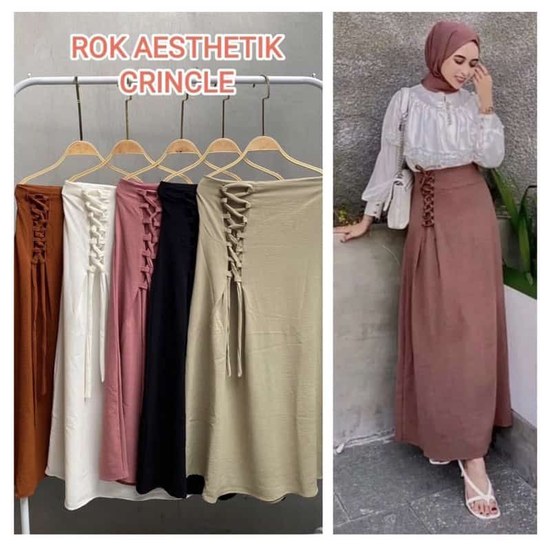 Jual ROK AESTHETIC TALI SIMPUL CRINKLE AIR FLOW | Shopee Indonesia