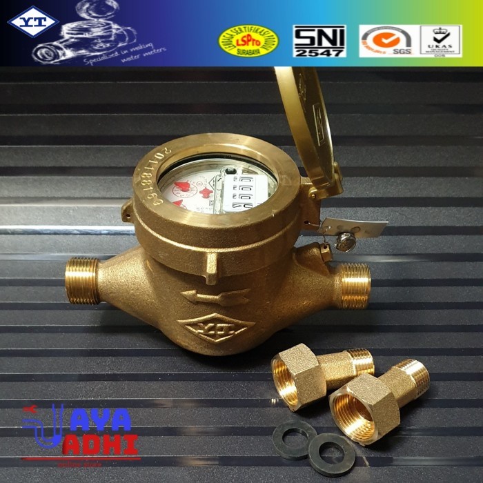 Jual Meteran Air PDAM Flow Meter 1/2" - 15mm SNI Tera RESMI Brass ...