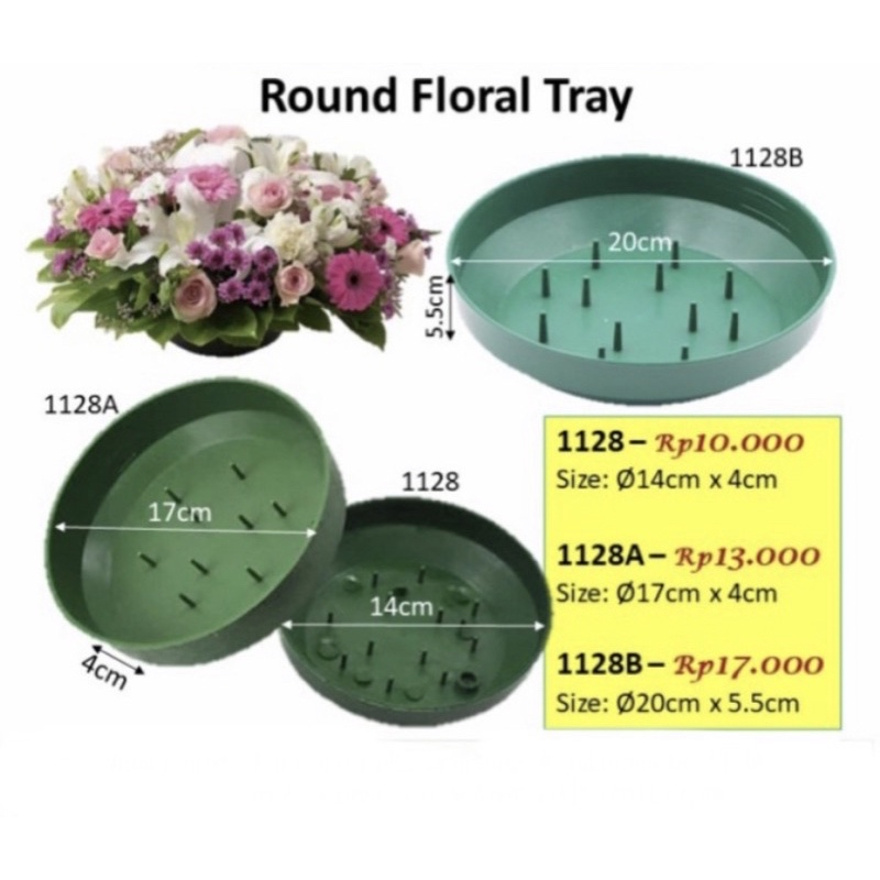 Jual Round Floral Tray Tatakan Bunga Meja Aksesoris Barang Florist ...