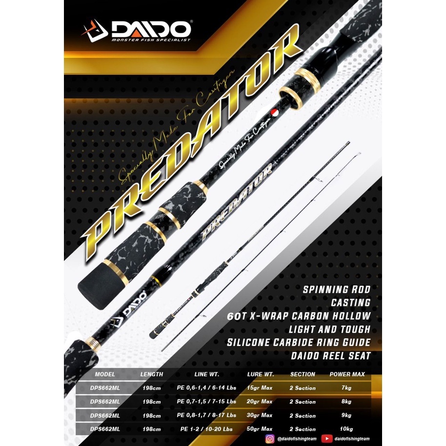 Jual JORAN PANCING DAIDO SPINNING PREDATOR 198CM | Shopee Indonesia