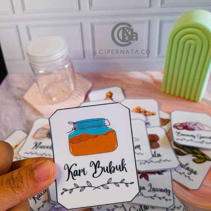 Jual 32 pcs STIKER LABEL BUMBU DAPUR AESTHETIC / STIKER BUMBU DAPUR ...