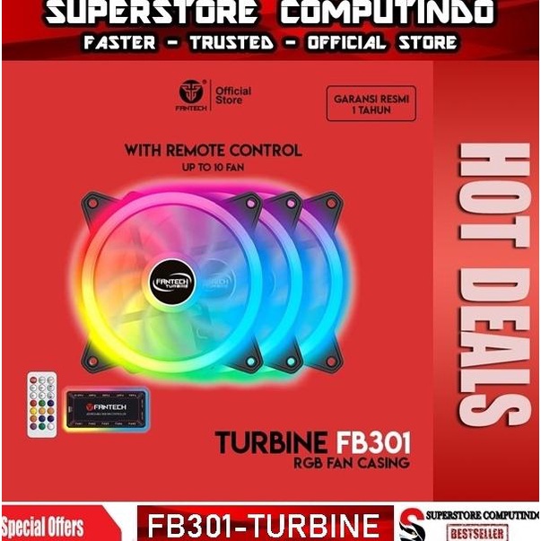 Jual Fantech Turbine Fb301 Fan Casing Rgb 12Cm Dengan Remote Control ...