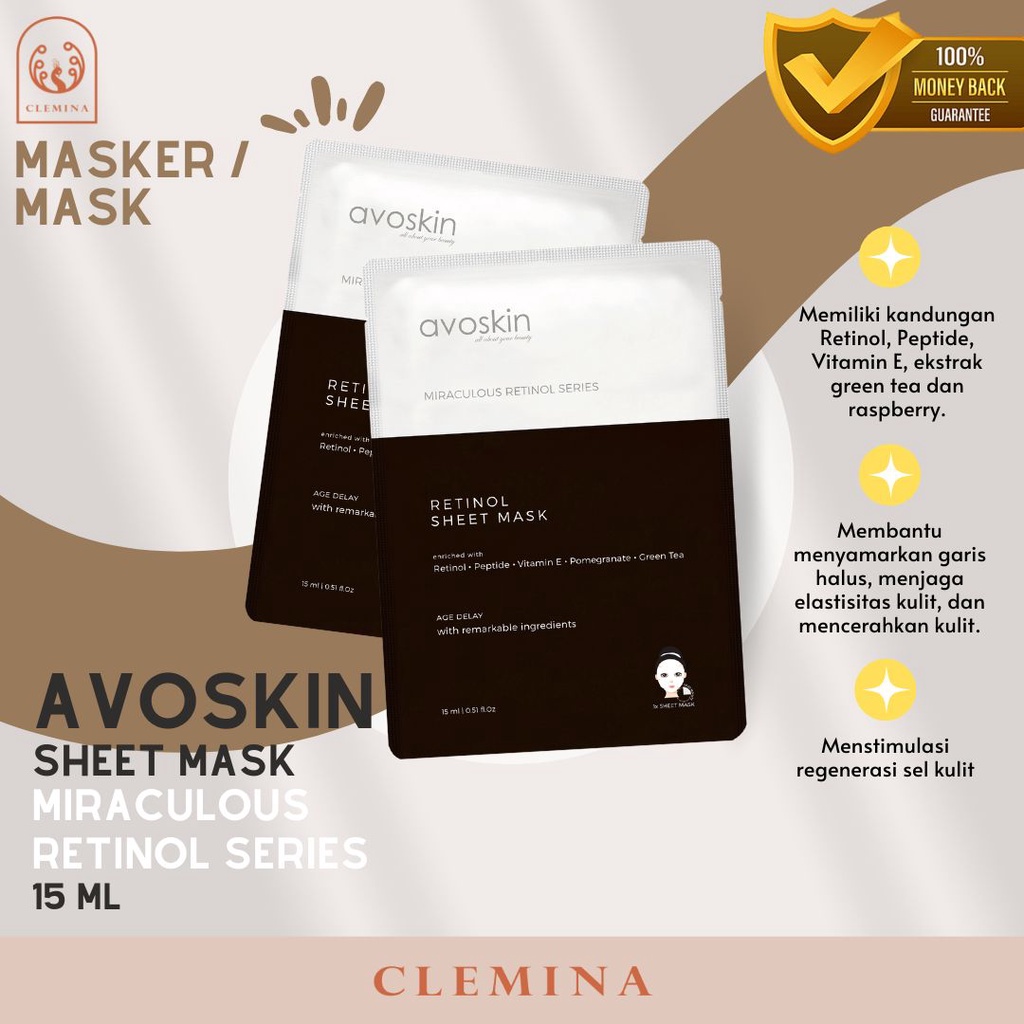 Jual Avoskin Sheet Mask Miraculous Retinol 15 ml | Shopee Indonesia