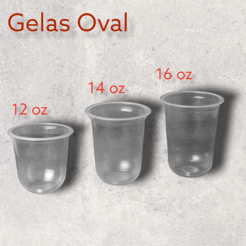 Jual PLASTIK OVAL HOK CUP (50.) BENING TEBAL KUAT MURAH U-CUP BOBA ES ...
