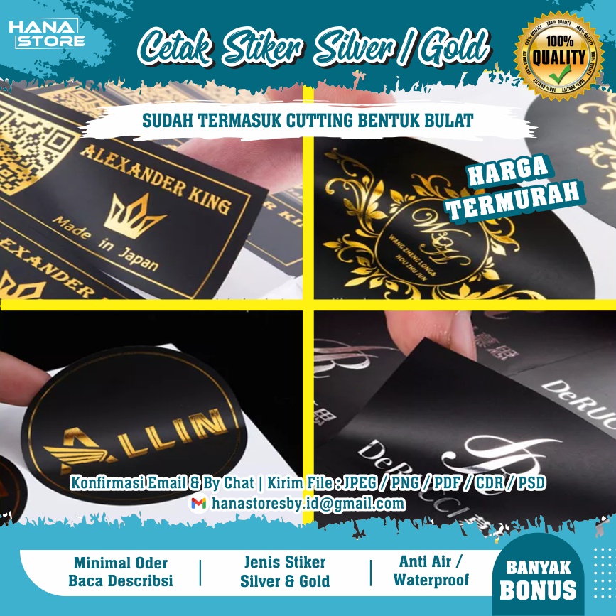 Jual CETAK STIKER BULAT SILVER METALIC / SILVER MATTE / STIKER LABEL ...