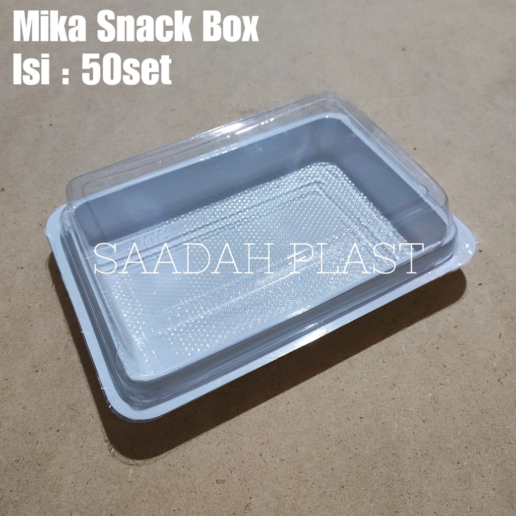 Jual (ISI 50) Mika Kue Snack Box Putih / Tray Box Bento Brownies Kue ...