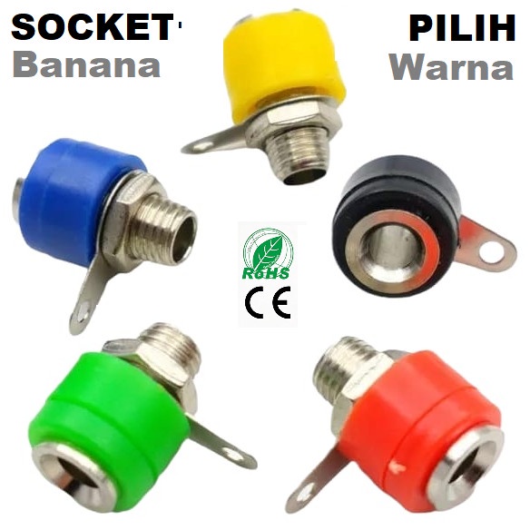 Jual Banana Plug Female Socket 4mm Panel Mount Konektor Soket Jack ...