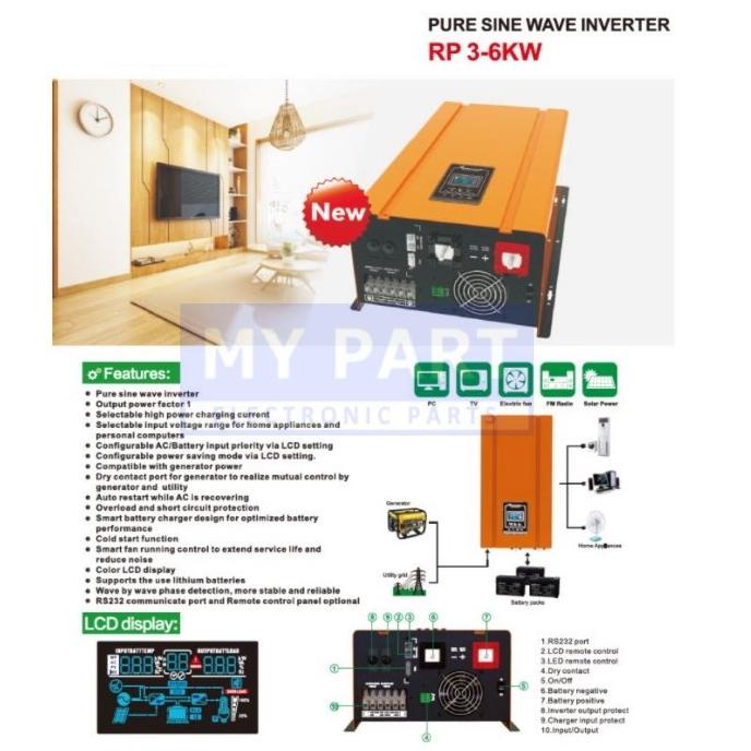 Jual Dc To Ac Inverter Ups Charger Trafo Pure Sine Wave 48V 5000W 5Kw ...