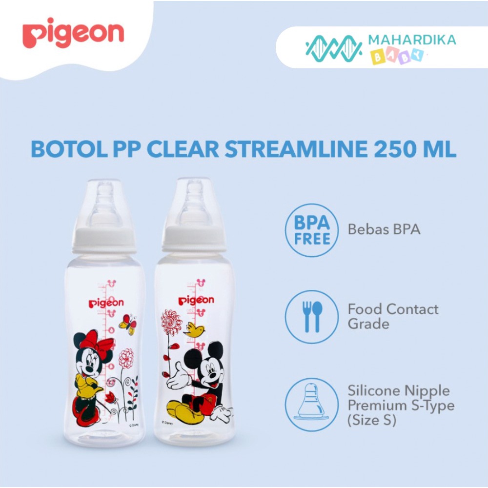 Jual Botol Susu PIGEON Botol PP Clear Streamline Mickey dan Minnie ...