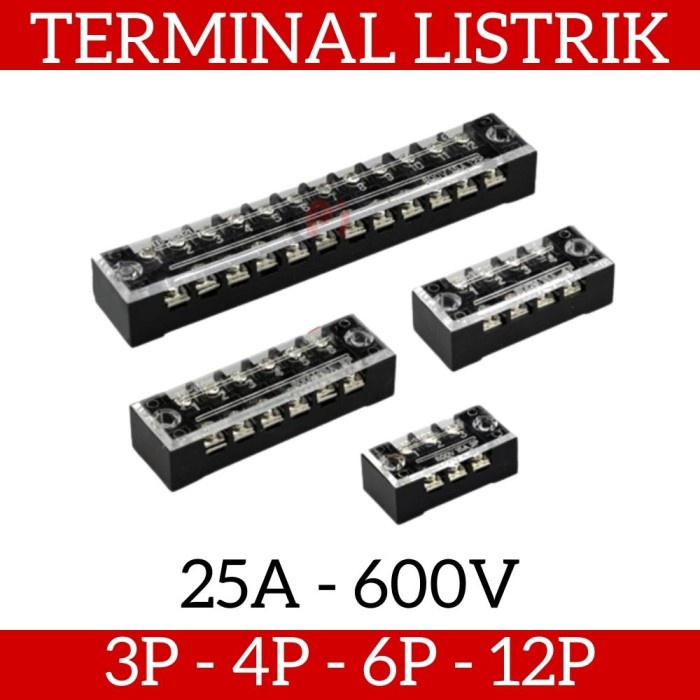 Jual Terminal Block Blok Listrik 25A TB 2503 2504 2506 2512 3P 4P 6P ...