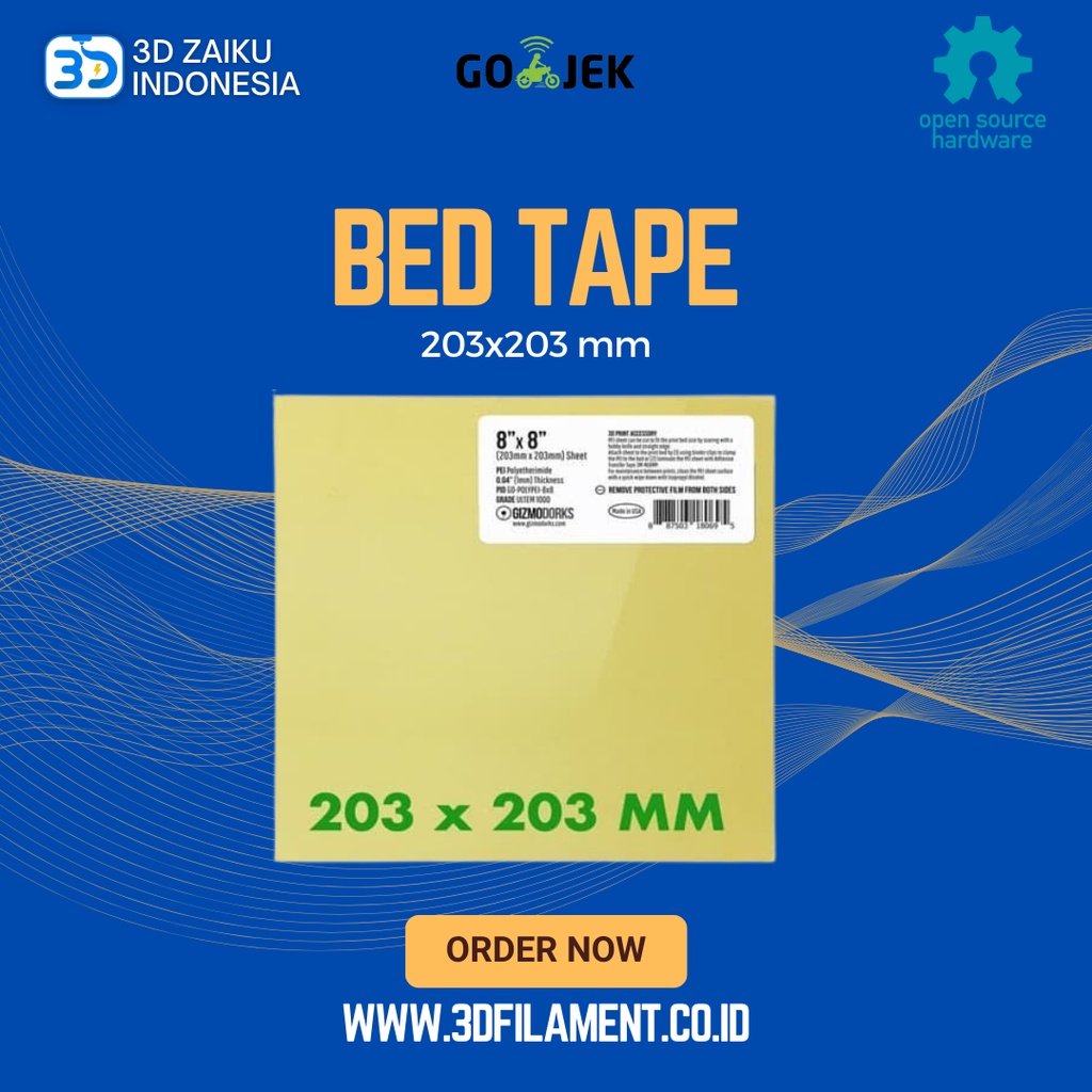 Jual PEI Ultem Bed Tape Rekomendasi untuk 3D Printer Bed 203x203 mm ...