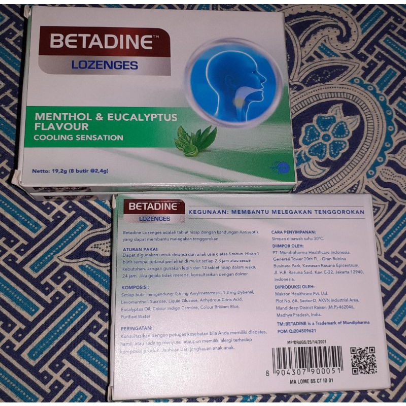 Jual Betadine Lozenges Permen Menthol&Eucalyptus | Shopee Indonesia