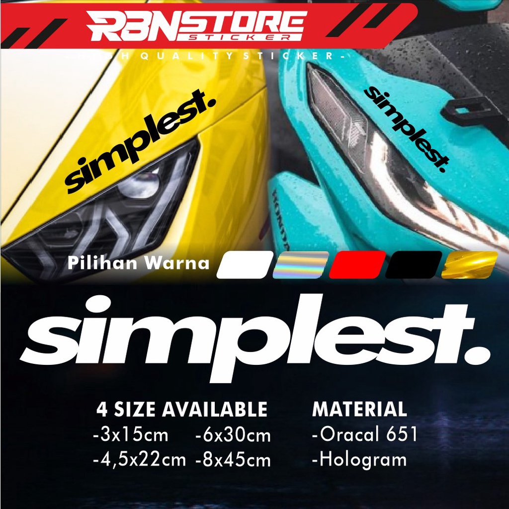 Jual STIKER SIMPLEST. UNTUK MOTOR DAN MOBIL CUTTING STICKER WARNA SOLID ...