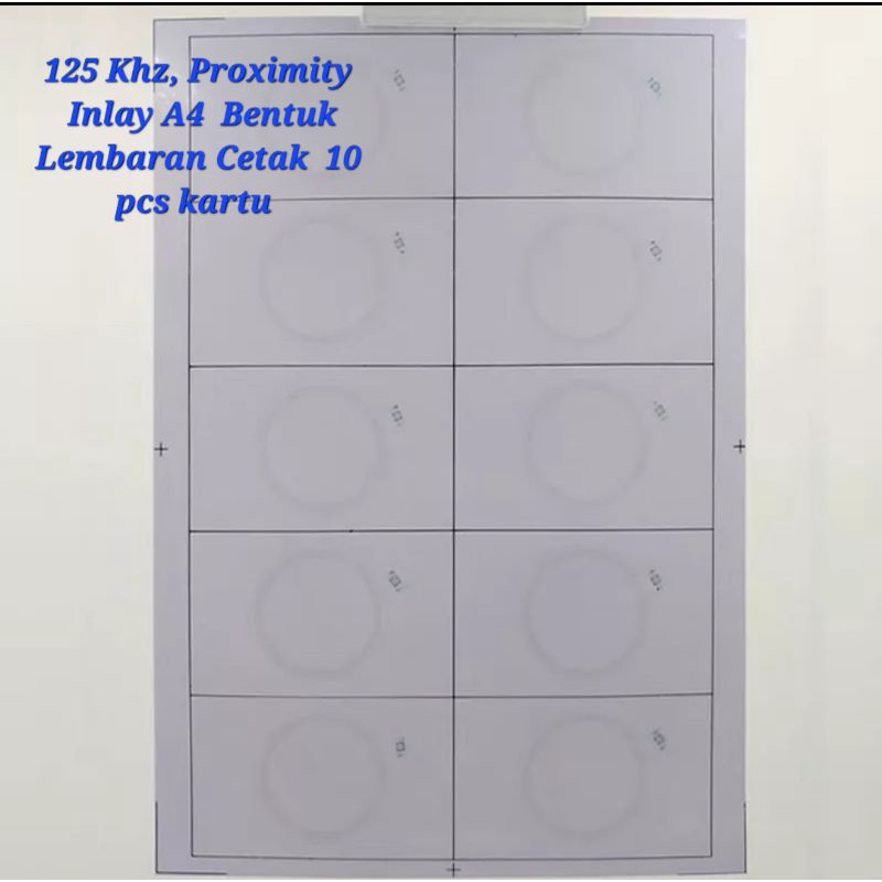 Jual Inlay RFID 125 Khz EM4100 Proximity A4 / Inlay RFID 125 khz ID ...