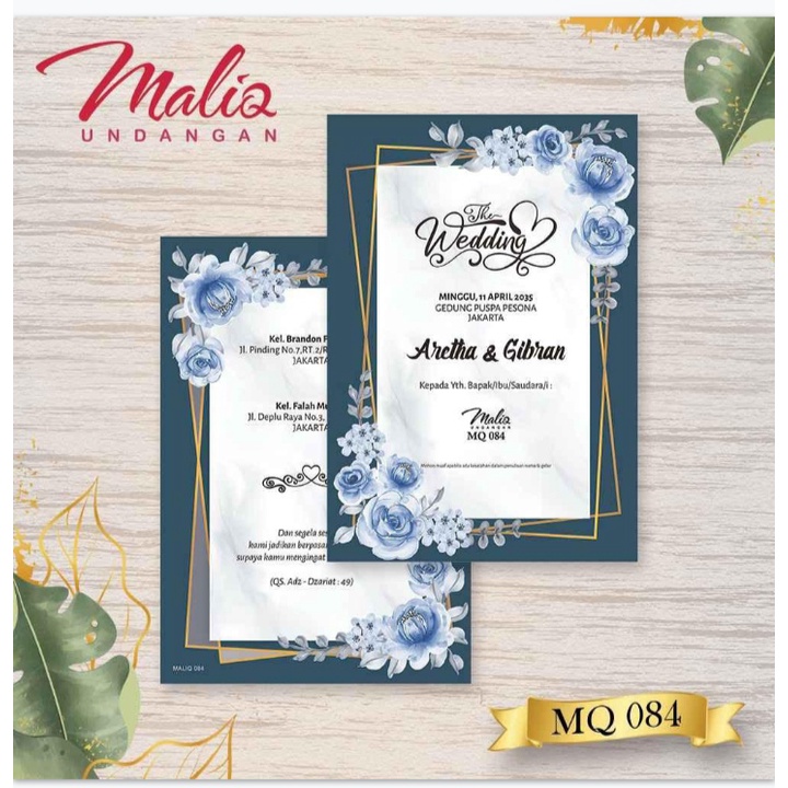 Jual Blangko Undangan atau Kertas Undangan Pernikahan Maliq 84 dengan ...