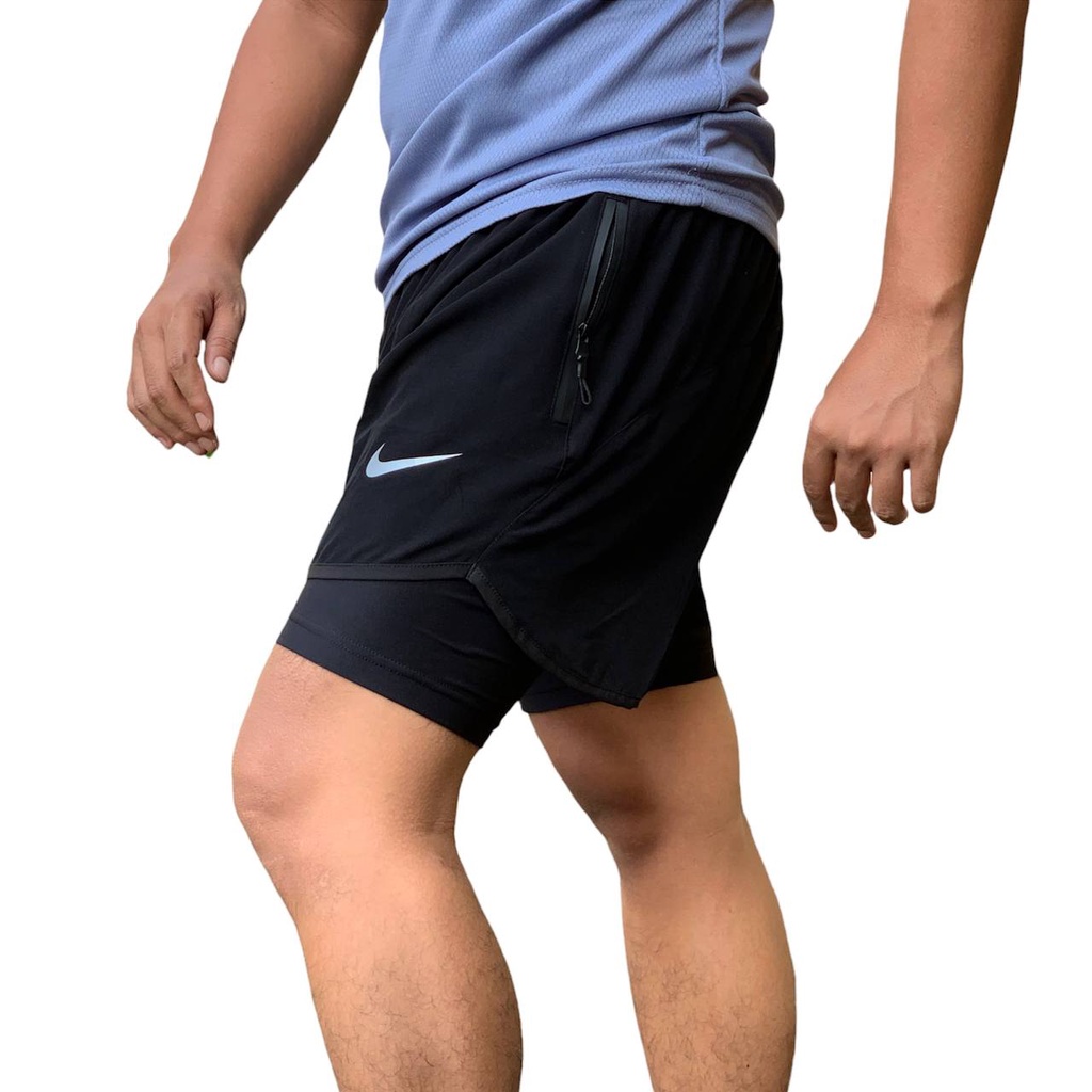 Jual Celana Pendek Legging Compression Short Pants 2in1 Pria Wanita ...