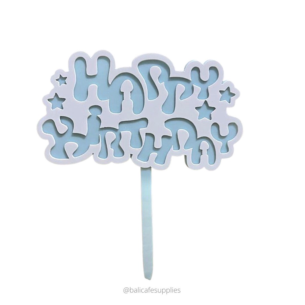 Jual Starry Cake Tooper Happy Birthday Biru - Cake Topper | Shopee ...