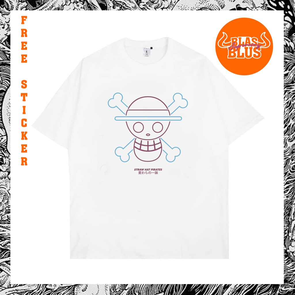 Jual Kaos Anime One Piece Straw Hat Pirates Unisex Baju Anime One Piece ...