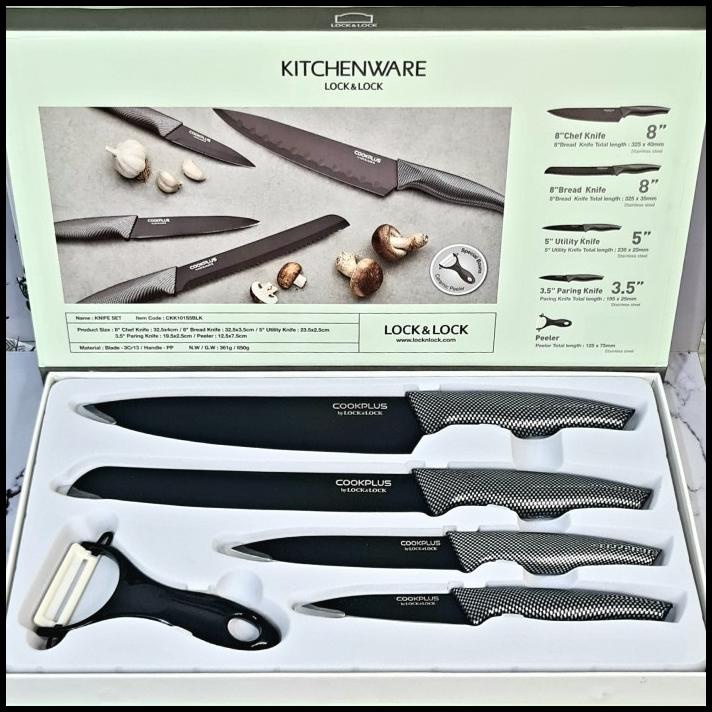 Jual Pisau Set / Knife Set Black Lock & Lock Isi 5 Pisau Lock N Lock ...