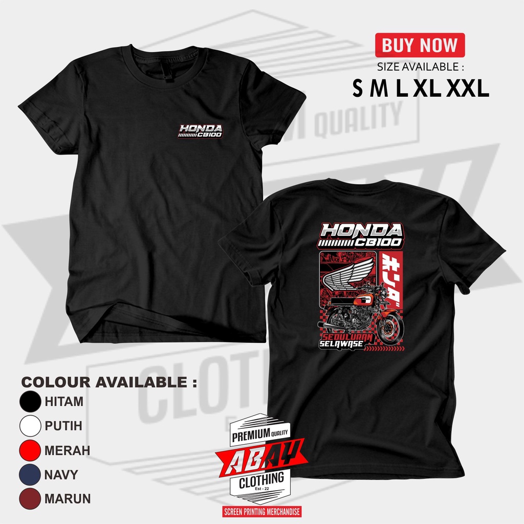 Jual Baju Tshirt Komunitas Motor Honda CB100 Seduluran Selawase Sablon Dtf | Shopee Indonesia