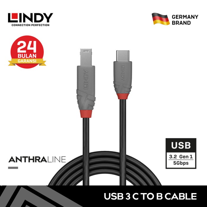 Jual LINDY Kabel Data 3M Kabel Printer Scanner USB 3.1 Type C Male to ...