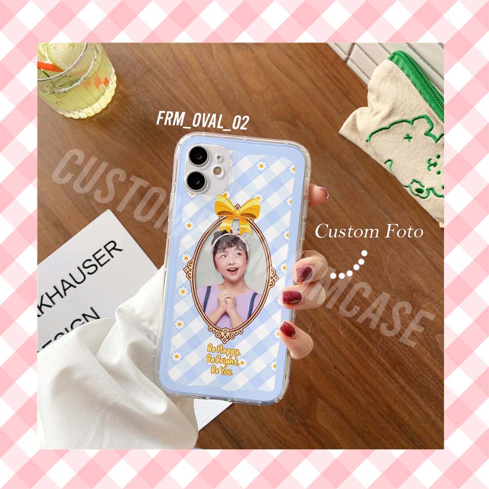 Jual CUSTOM CASE AESTHETIC PATTERN CUTE FRAME OVAL DENGAN FOTO CASING ...