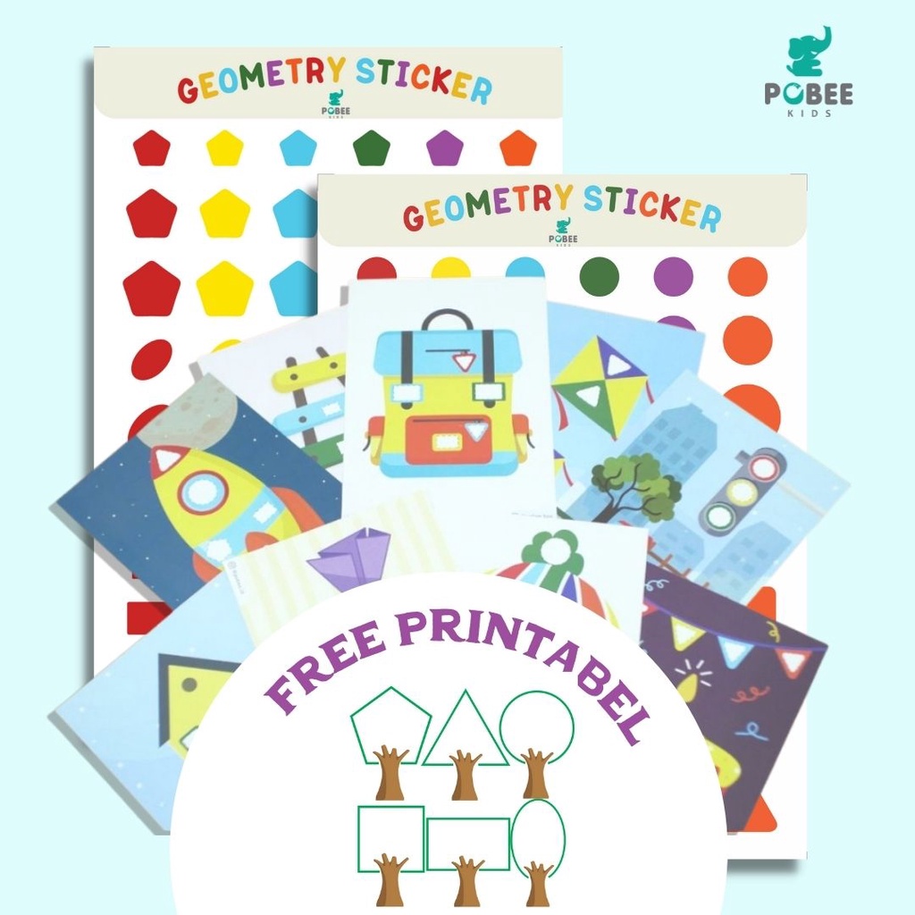 Jual Sticker Geometri | full set | Media Mencocokan Bentuk | Mainaan ...