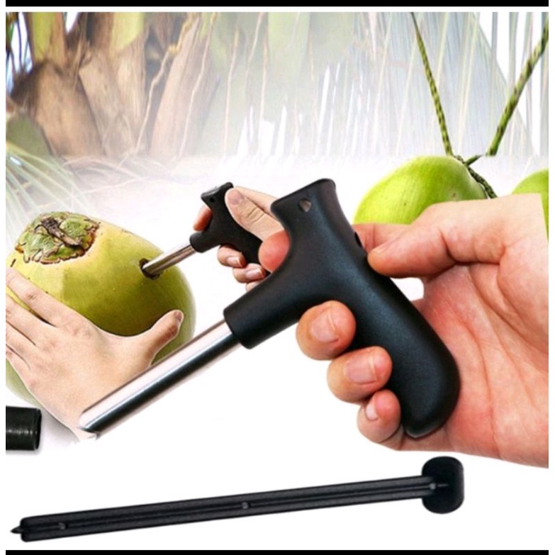 Jual alat pembuat lubang buah kelapa tool bantu bor manual stainless ...
