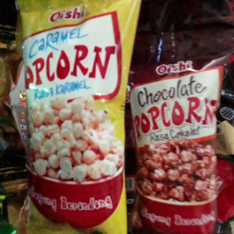 Jual oishi chocolate popcorn rasa coklat dan rasa karamel 20 gr ...