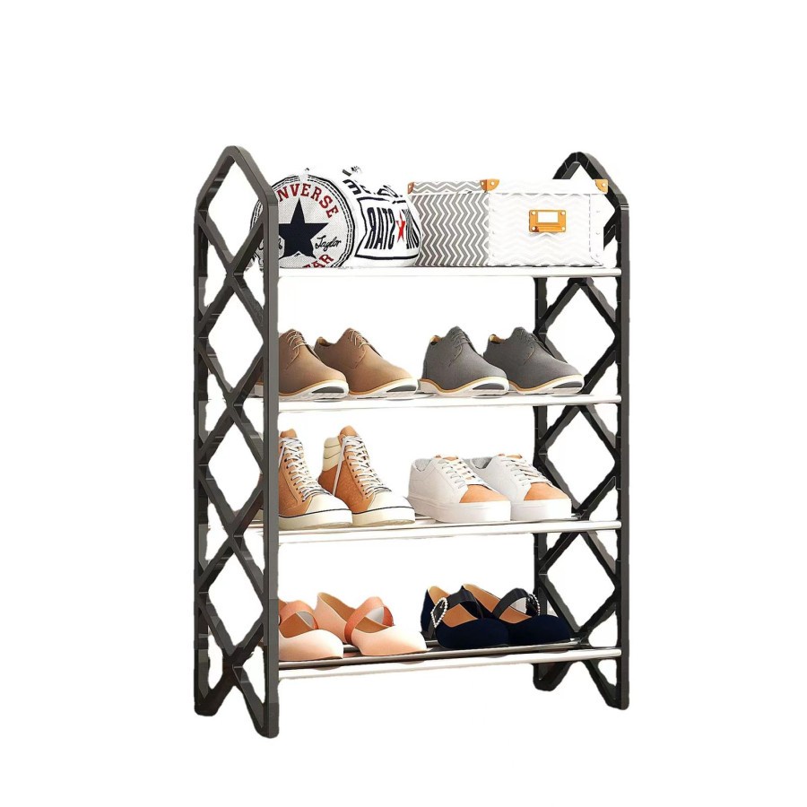Jual Rak Sepatu 4 Susun Plastik Motif Silang Rak Stronge Serbaguna ...