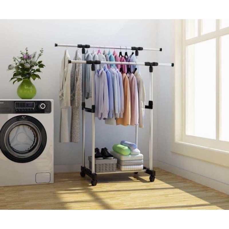Jual STAND HANGER DOUBLE POLE | Shopee Indonesia
