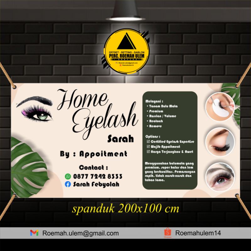 Jual Spanduk eyelash penglaris/banner salon/spanduk makeup/banner salon ...