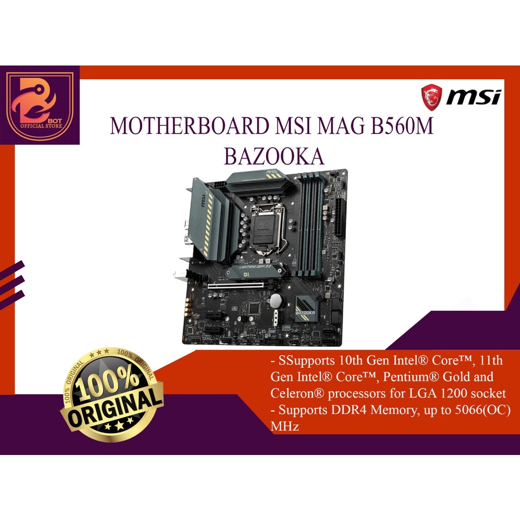 Jual Mainboard MSI MAG B560M Bazooka mATX LGA1200 Motherboard MSI ...