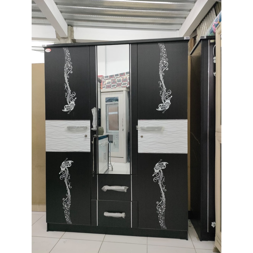 Jual Lemari pakaian 3 pintu New aston hitam motif khusus cileungsi ...