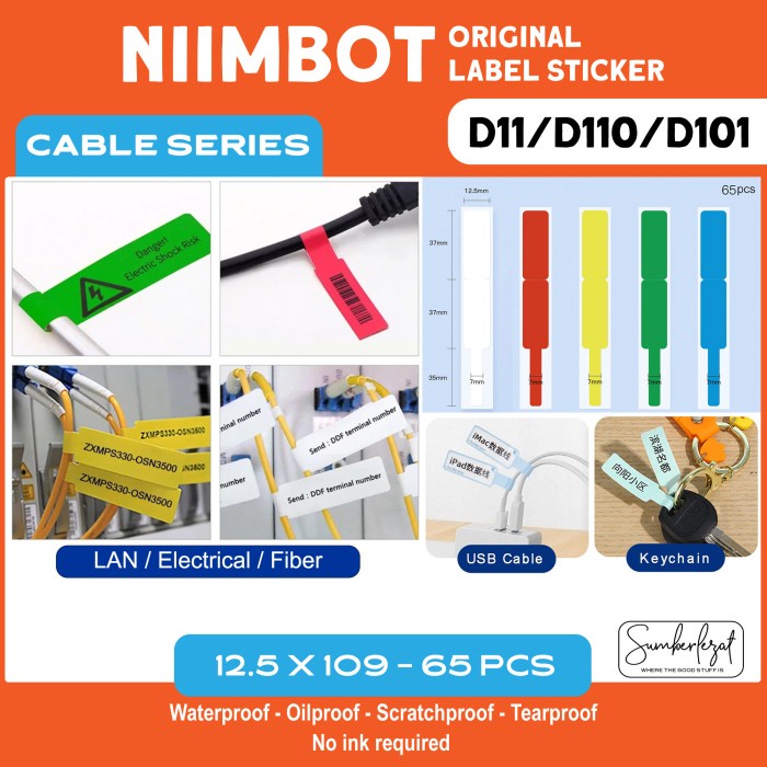 Jual Kertas Thermal Thermal Cable Label Sticker Niimbot D11 / D110 ...