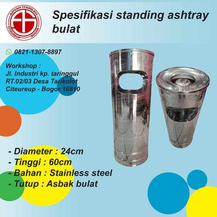 Jual Asbak Stainless/Standing Ashtray/tempat tong sampah Bulat 2460cm ...