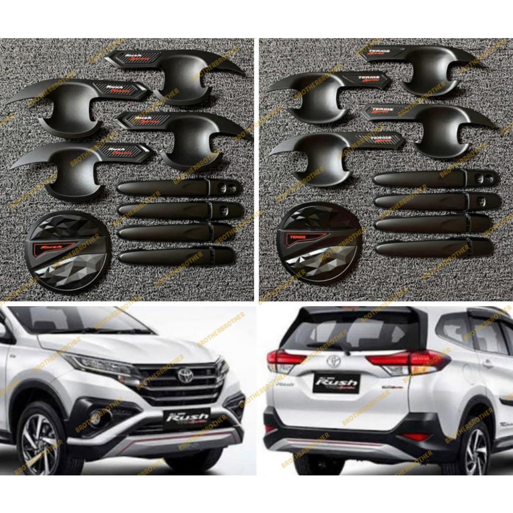 Jual Paket Outer Handle Tank Cover All New Rush Terios 2018 2022 2023 TRD GR SPORT Hitam Chrome ...