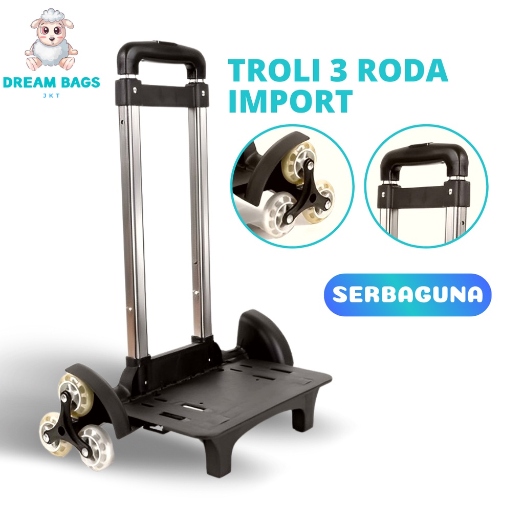 Jual DREAM BAGS Trolley Roda 3 Sekolah SD SMP Troli Lipat PVC Import ...