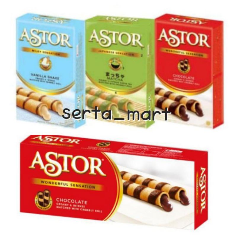 Jual Astor Wafer Stick Double Coklat 40gr / 150gr / Vanilla / Matcha ...
