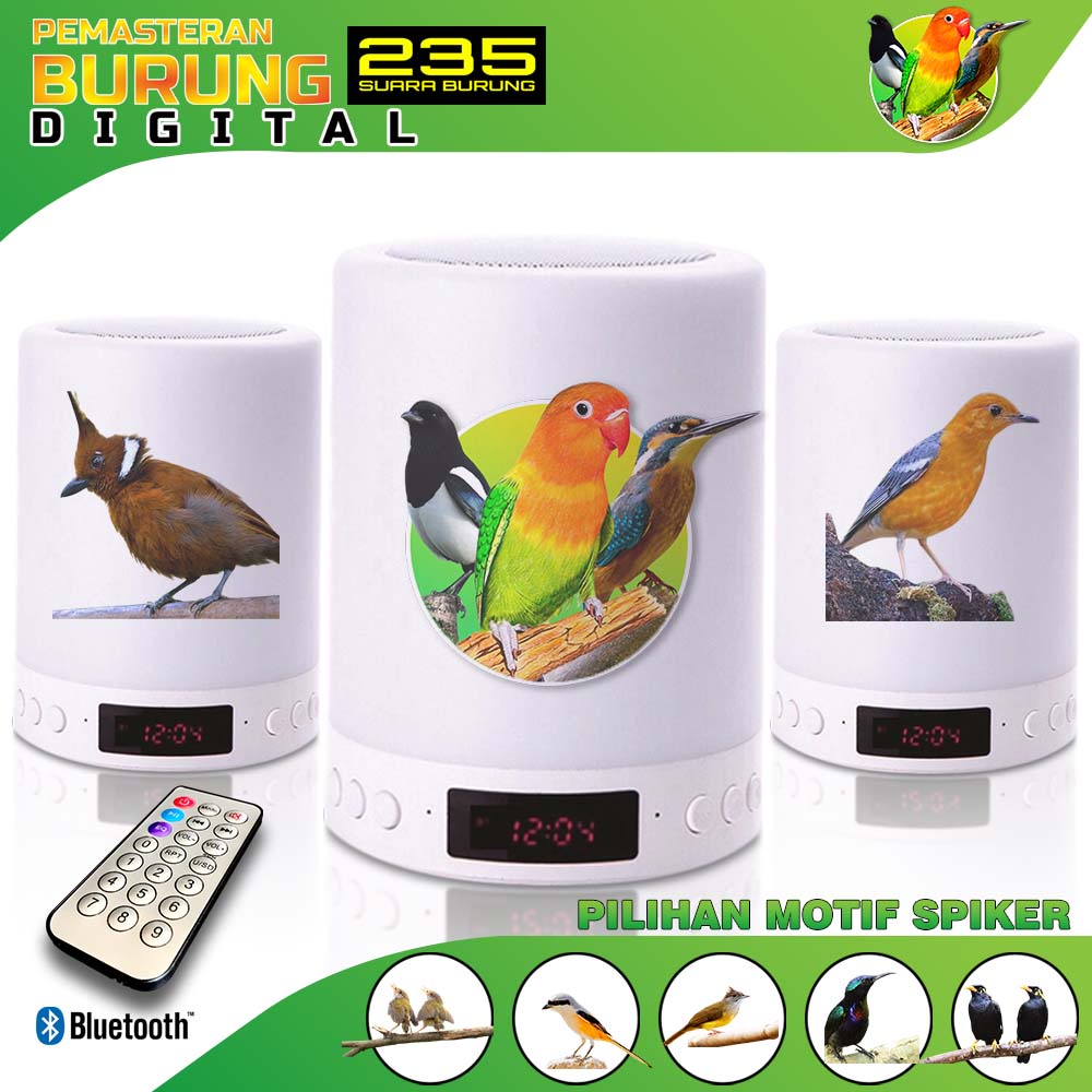 Jual speaker masteran Burung digital LED remot bisa costum nama ada jam ...