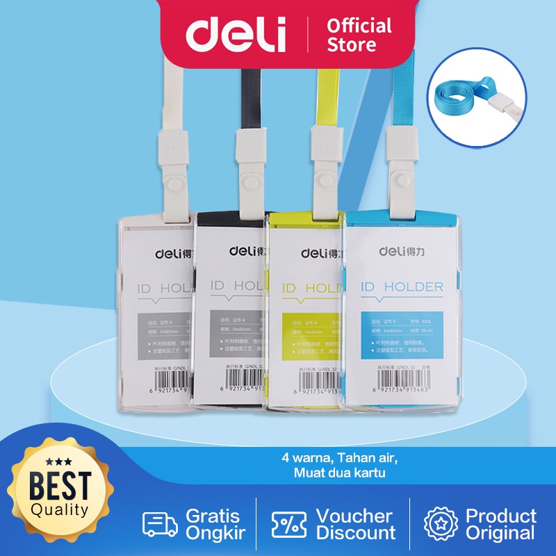 Jual Deli Name Tag Tanda Pengenal 8.5x5.4cm fashion design Anti Air ...
