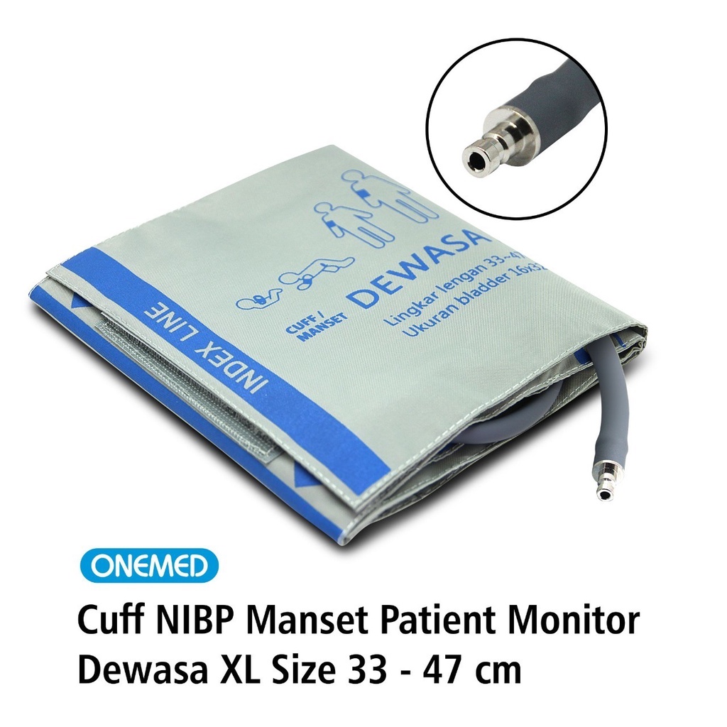 Jual OneMed Cuff NIBP Manset Pasien Monitor Dewasa XL 33-47cm | Shopee ...