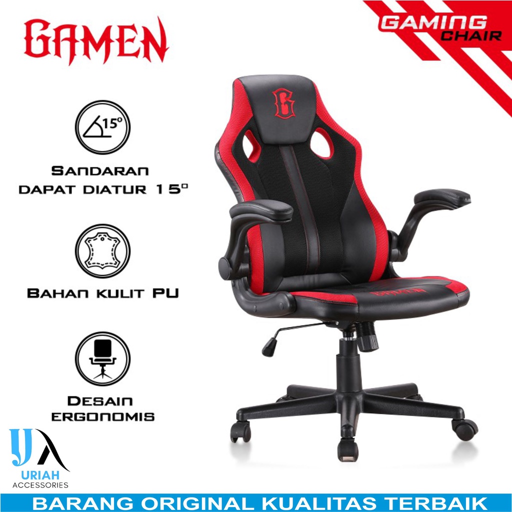 Jual KURSI GAMING GAMEN THRONUS Black Red | Shopee Indonesia