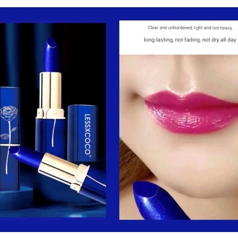 Jual Tokorara.id Ko-167 Longlasting Blue lipstick color changing ...